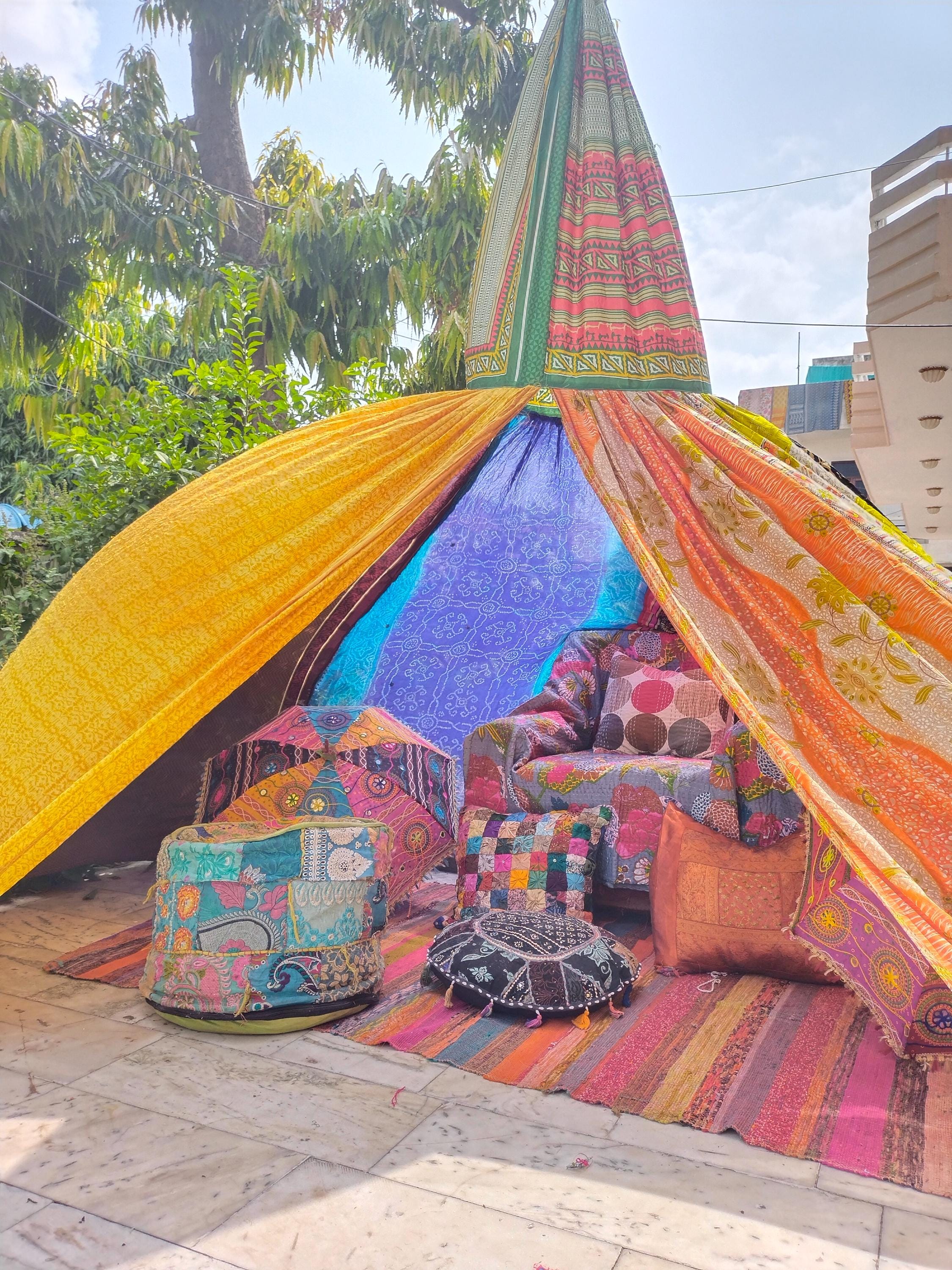 Boho Canopy Saree Tent - Bed Canopy | Bohemian Wedding Backdrop | Gypsy ...