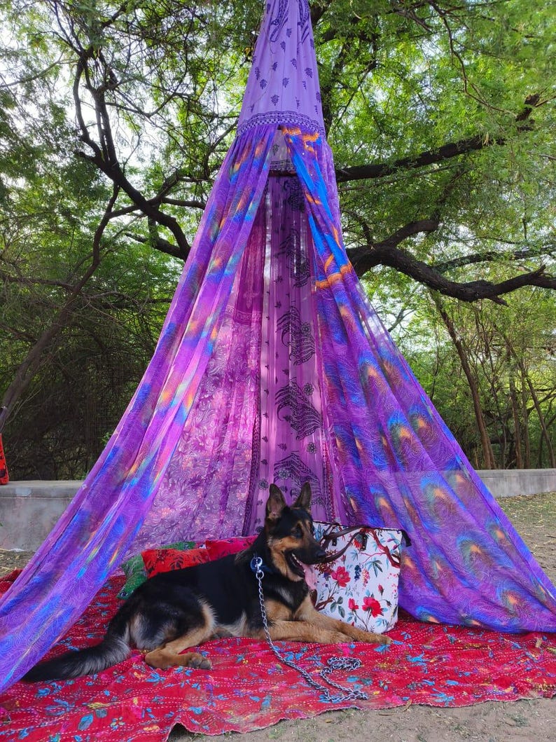 Boho Canopy Saree Tent - Bed Canopy | Bohemian Wedding Backdrop | Gypsy ...