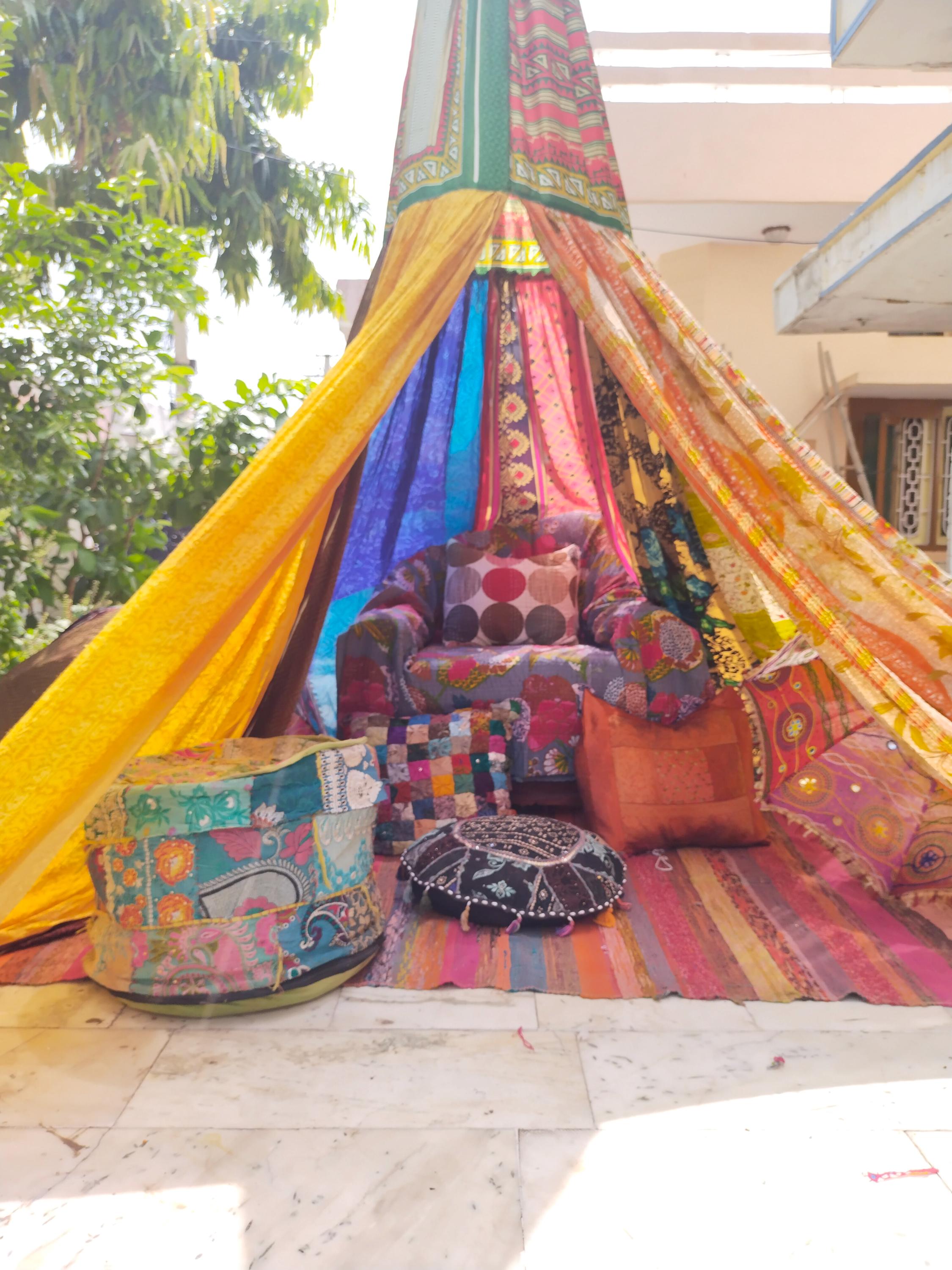 Boho Canopy Saree Tent - Bed Canopy | Bohemian Wedding Backdrop | Gypsy ...