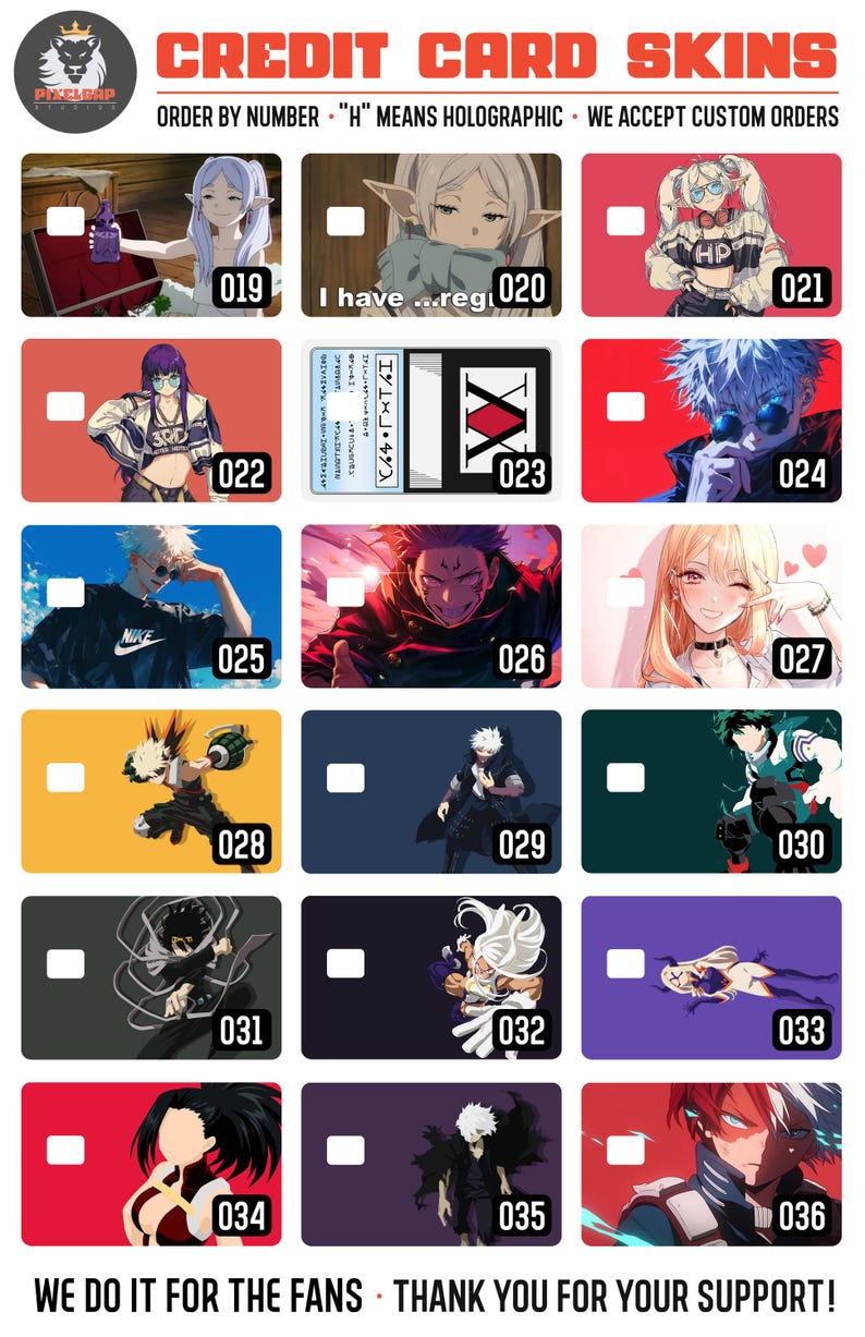 Credit Card Skins Set A - Etsy