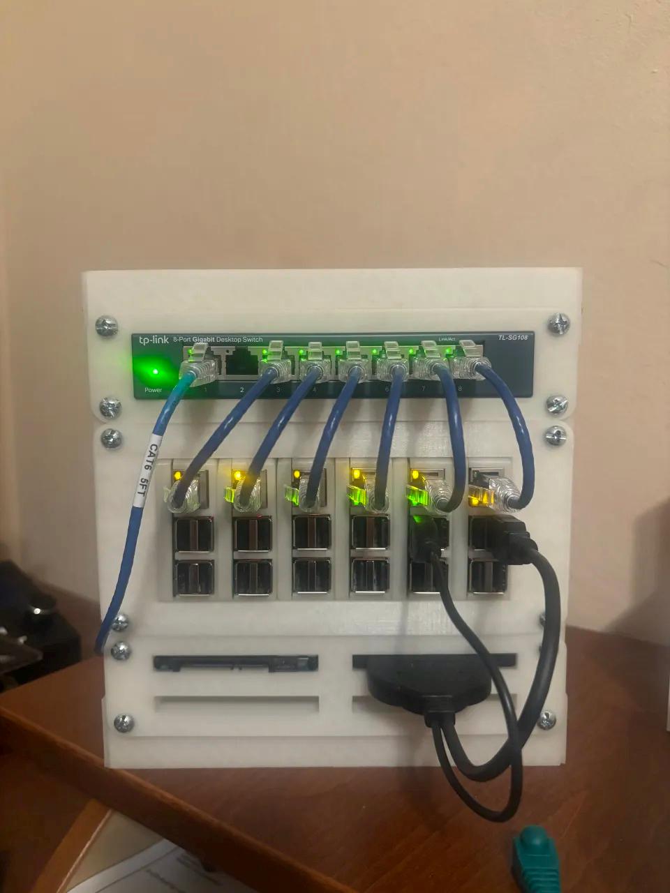 7" Mini Server Rack – Holds 6 Raspberry Pis, 4 Ssds, 8-port Gigabit ...