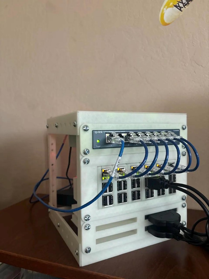 7" Mini Server Rack – Holds 6 Raspberry Pis, 4 Ssds, 8-port Gigabit ...