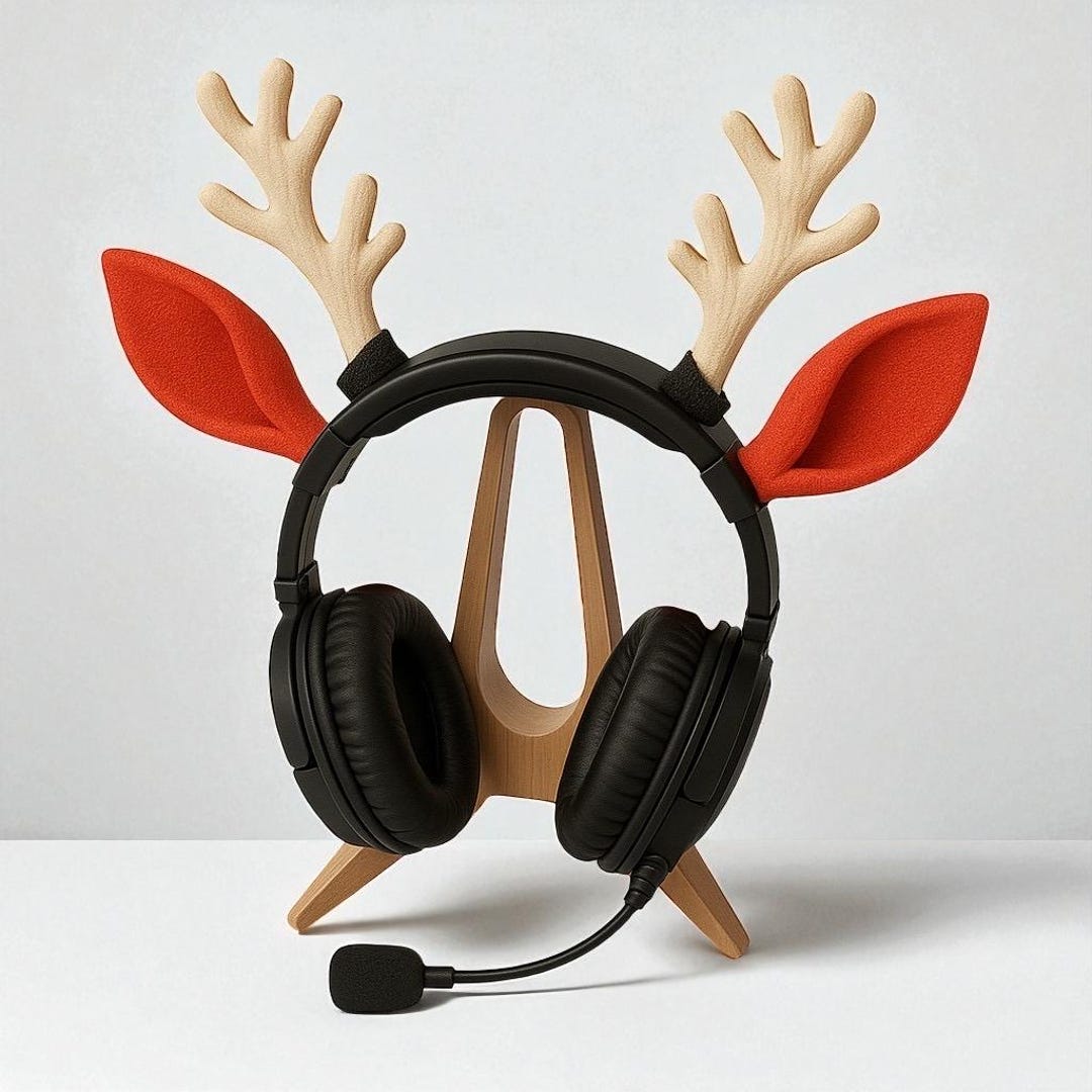 Reindeer Ears & Antlers for Headsets | Christmas Headphone Decor ...