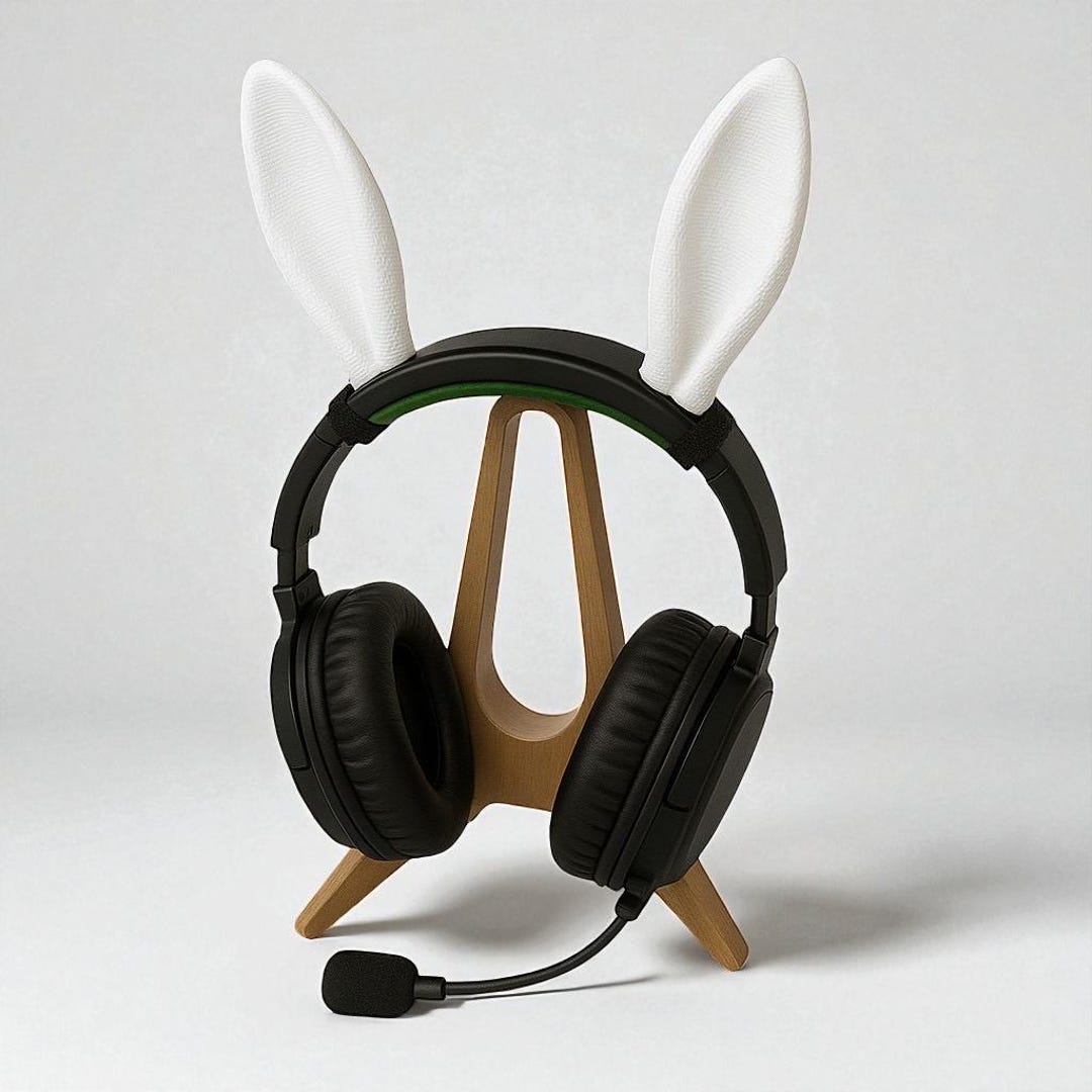 Snow Bunny Headset Ears: Cosplay Headphone Accessory - Etsy