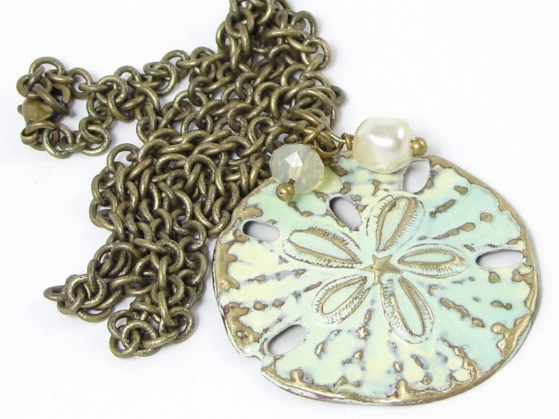 Nautical Jewelry Sand Dollar Summer Jewelry Distressed Rustic Boho Chic ...