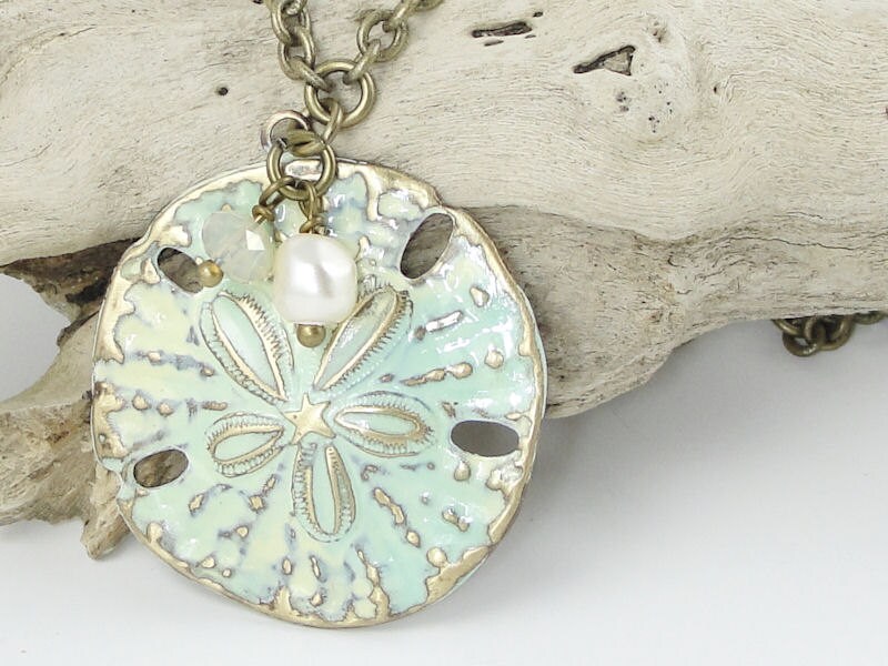 Nautical Jewelry Sand Dollar Summer Jewelry Distressed Rustic Boho Chic ...