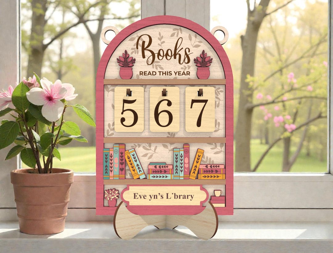 Books Read This Year SVG, Personalized Library Tracker Layered Laser ...
