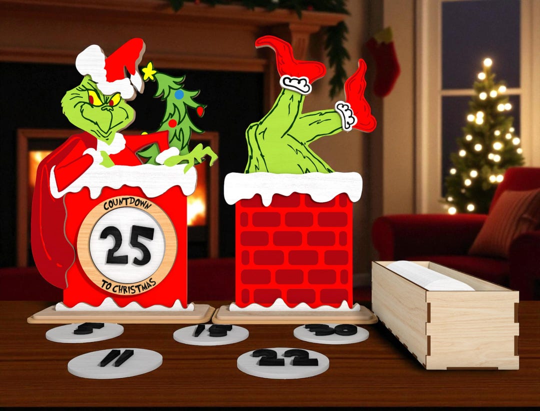 Christmas Countdown Laser Cut File SVG, Funny Christmas Santa Chimney ...