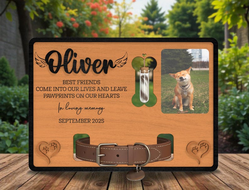 Pet Memorial Plaque Laser Cut File SVG, Personalized Dog Remembrance ...