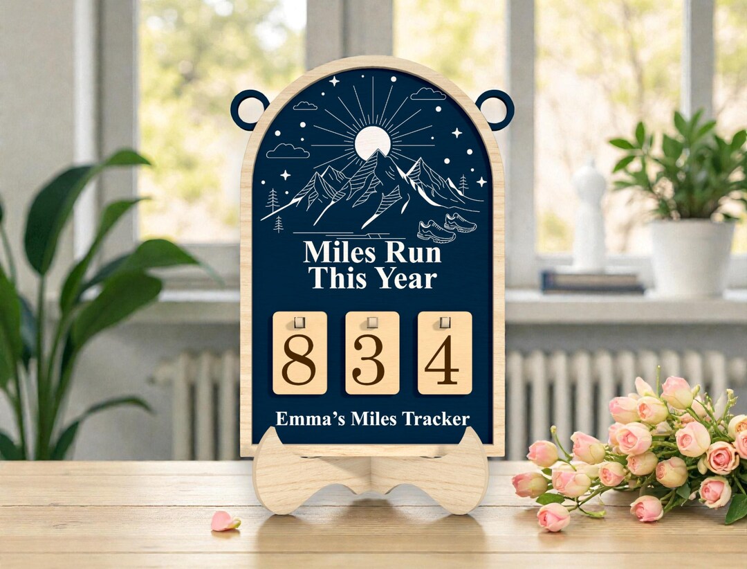 Personalized Miles Run Tracker SVG, Runner Gift, Marathon Training Goal ...