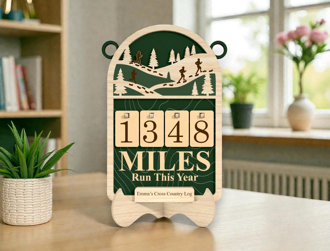 Personalized Runner Mileage Tracker SVG, Cross Country Mile Log Laser ...