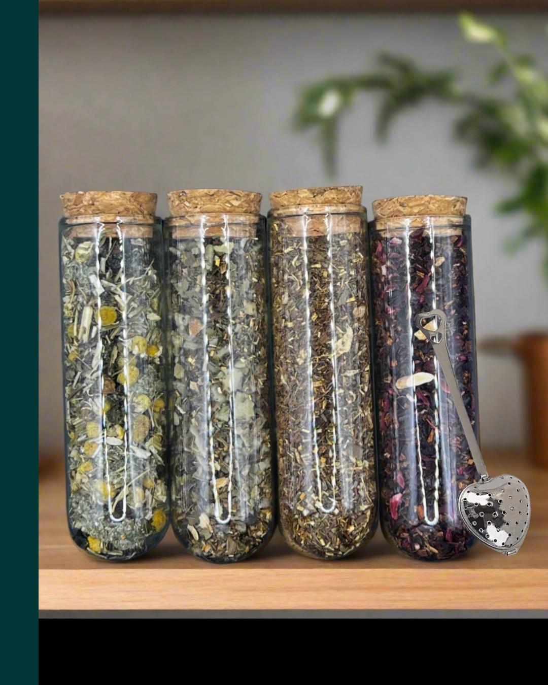 Herbal Tea Sampler Box With Heart Tea Steeper - Etsy