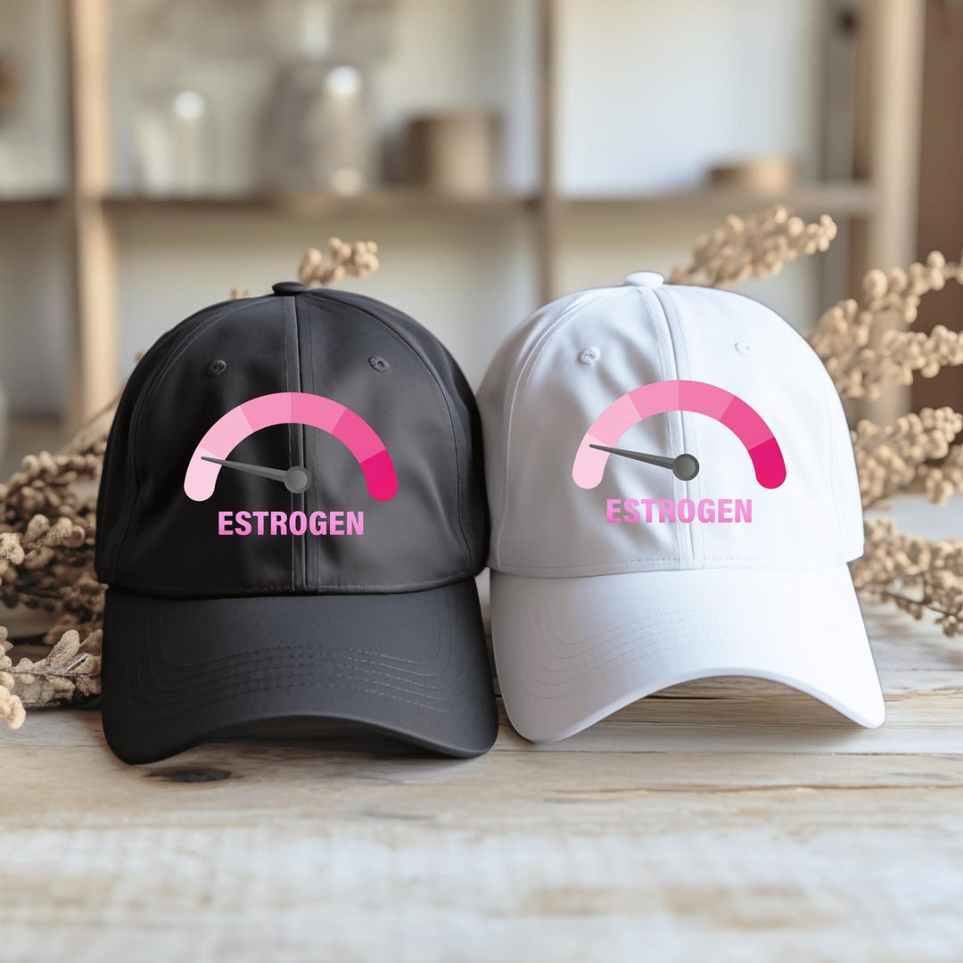 Estrogen Meter Baseball Cap | Hot Flash Society Hat | Funny Menopause ...