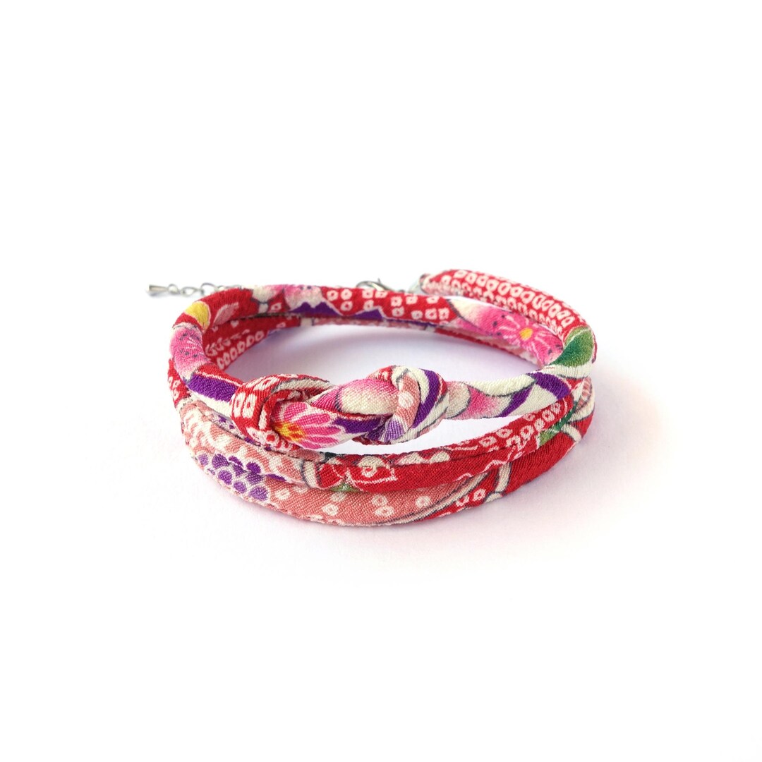 Kimono Bracelet Traditional Japanese Pattern Gift Soft Fabric Wrist ...