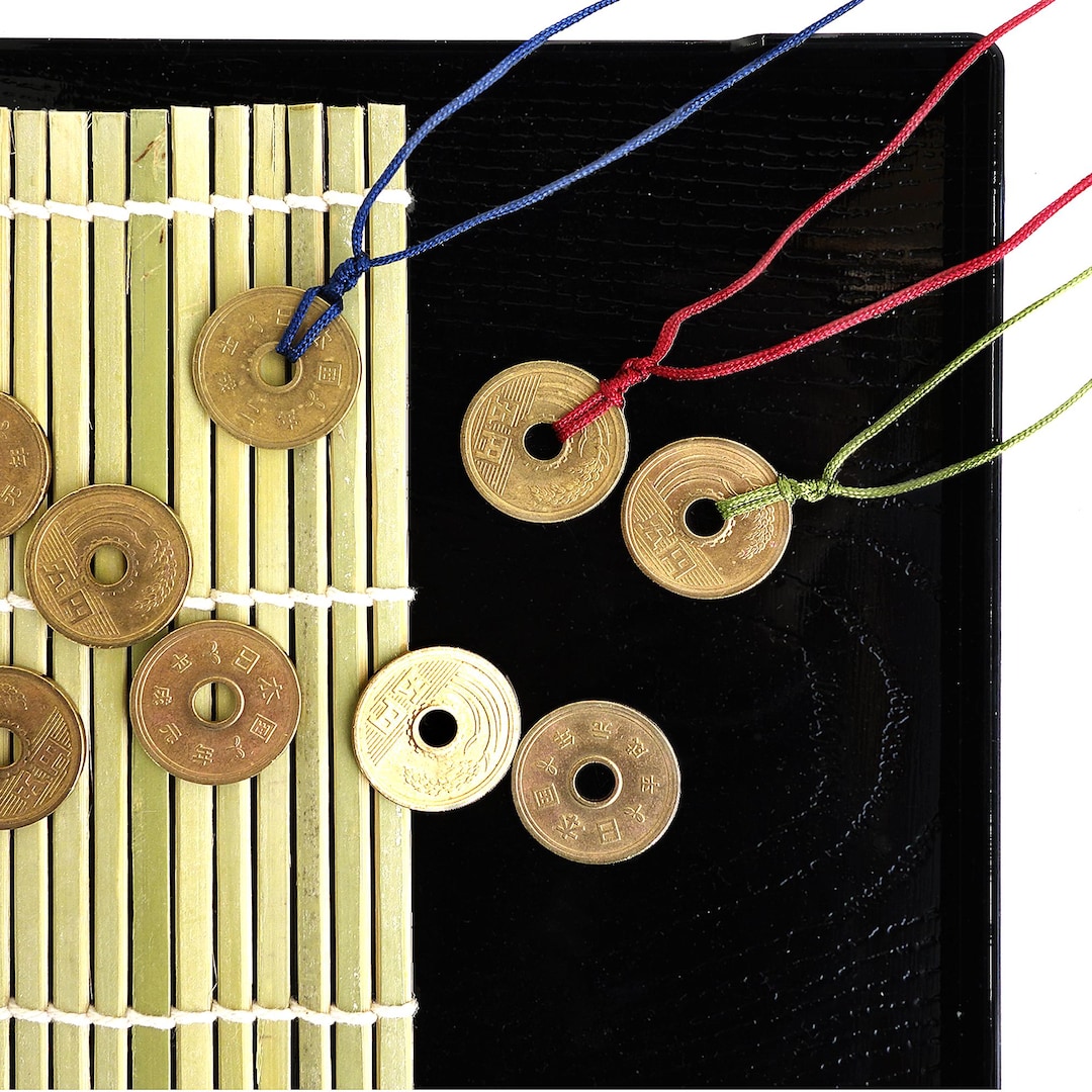 Purified Japanese 5 Yen Coin Necklace Goen Pendant | Shrine Good Luck ...