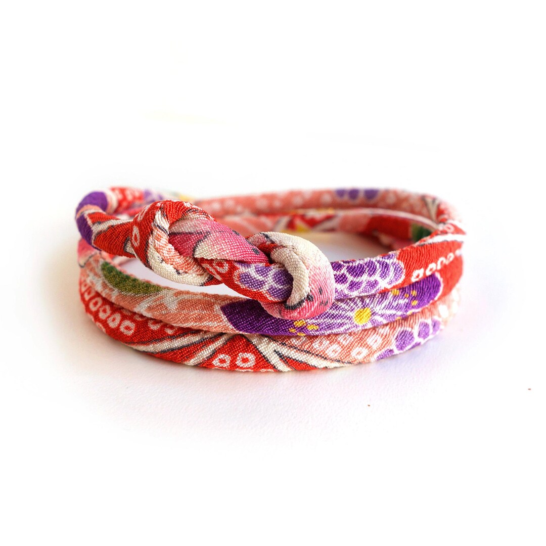 Kimono Bracelet Traditional Japanese Pattern Gift Soft Fabric Wrist ...