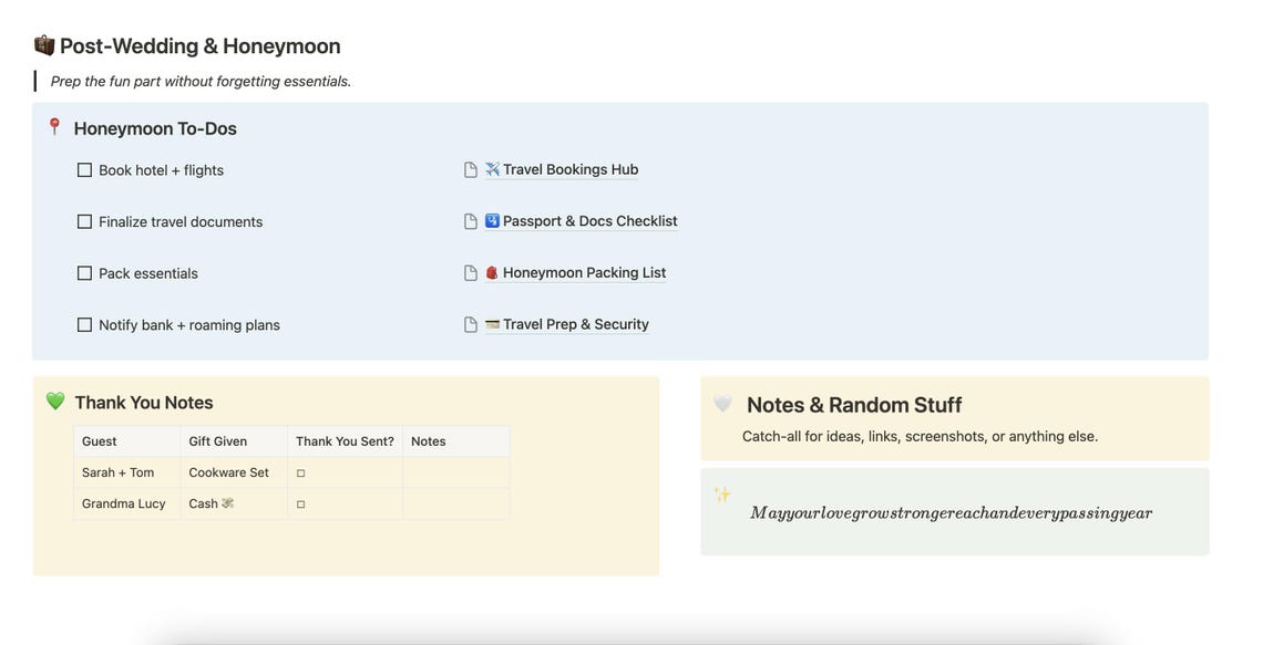 Notion Wedding Planner Template | Elegant All-in-one Wedding Dashboard ...