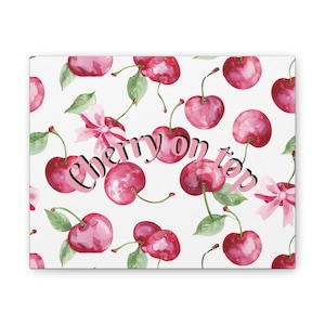 Cherry Pattern Canvas | Cherries Wall Art - Etsy