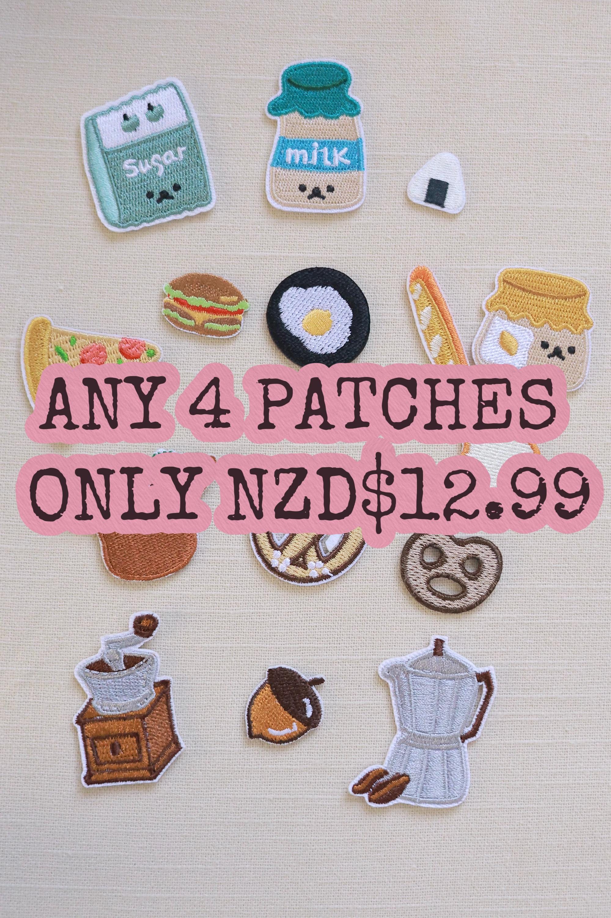 Kawaii Food Iron on Patch Set: Embroidered Breakfast Appliques - Etsy