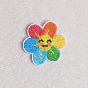 Smiley Face Flower Patches – Chenille Iron on Appliques for Clothes ...