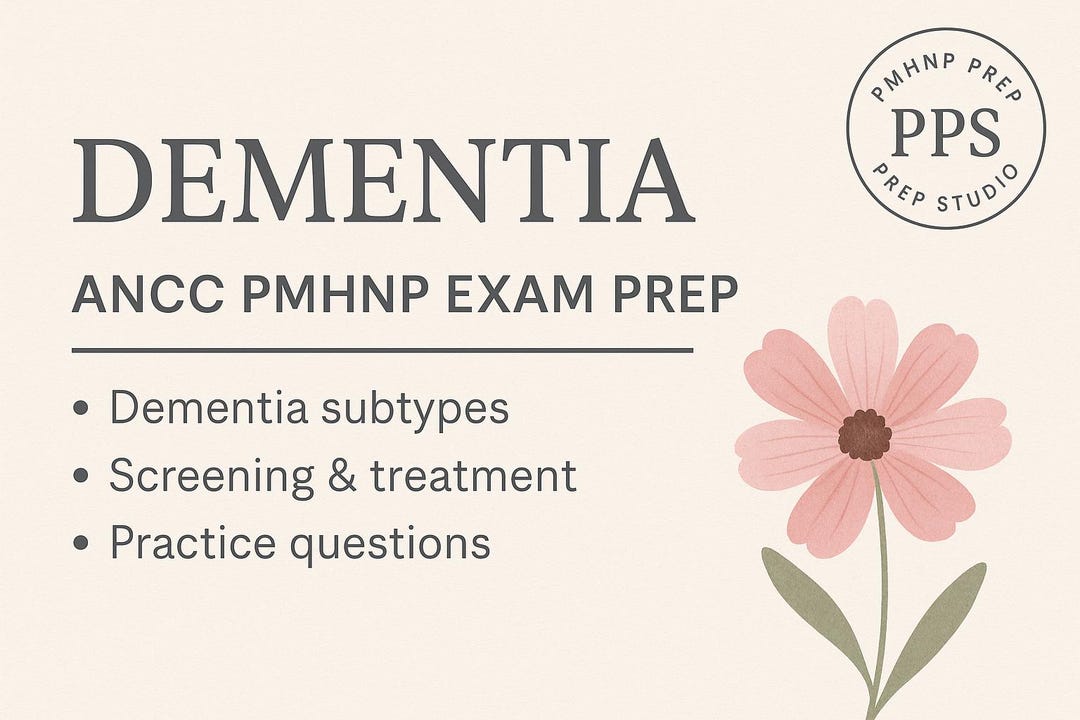 PMHNP Dementia Study Guide: ANCC Exam Prep, Mnemonics (PDF Download) - Etsy