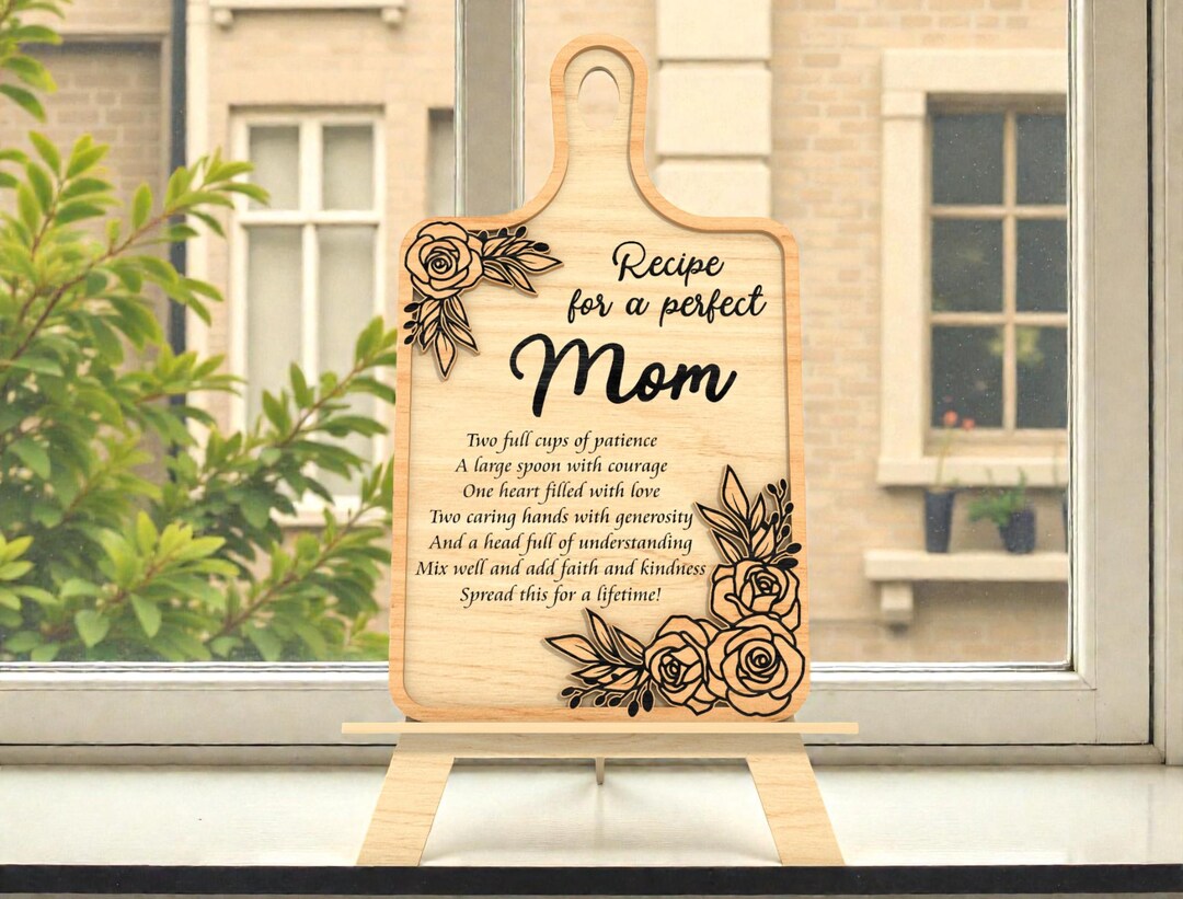 Recipe for a Perfect Mom Laser Cut File SVG, Engraved Wooden Cutting ...