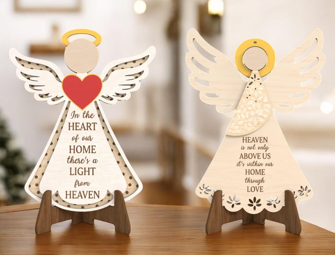 Memorial Angel Stand Laser Cut File: Sympathy Gift SVG (digital ...