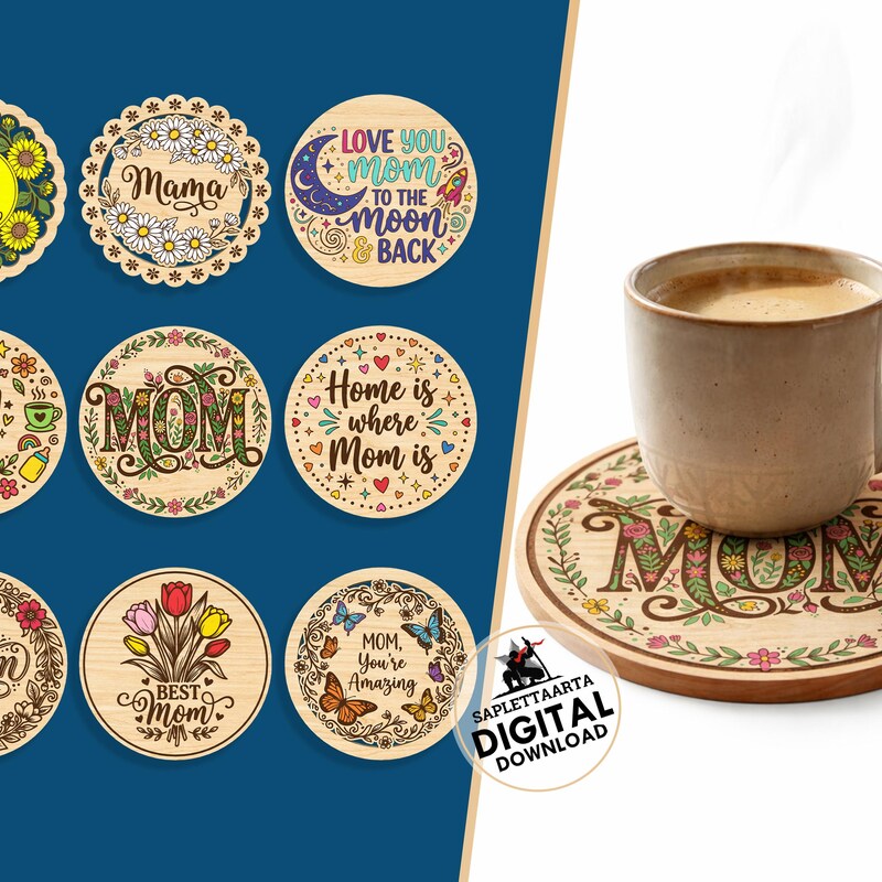 Mothers Day Coasters - Etsy