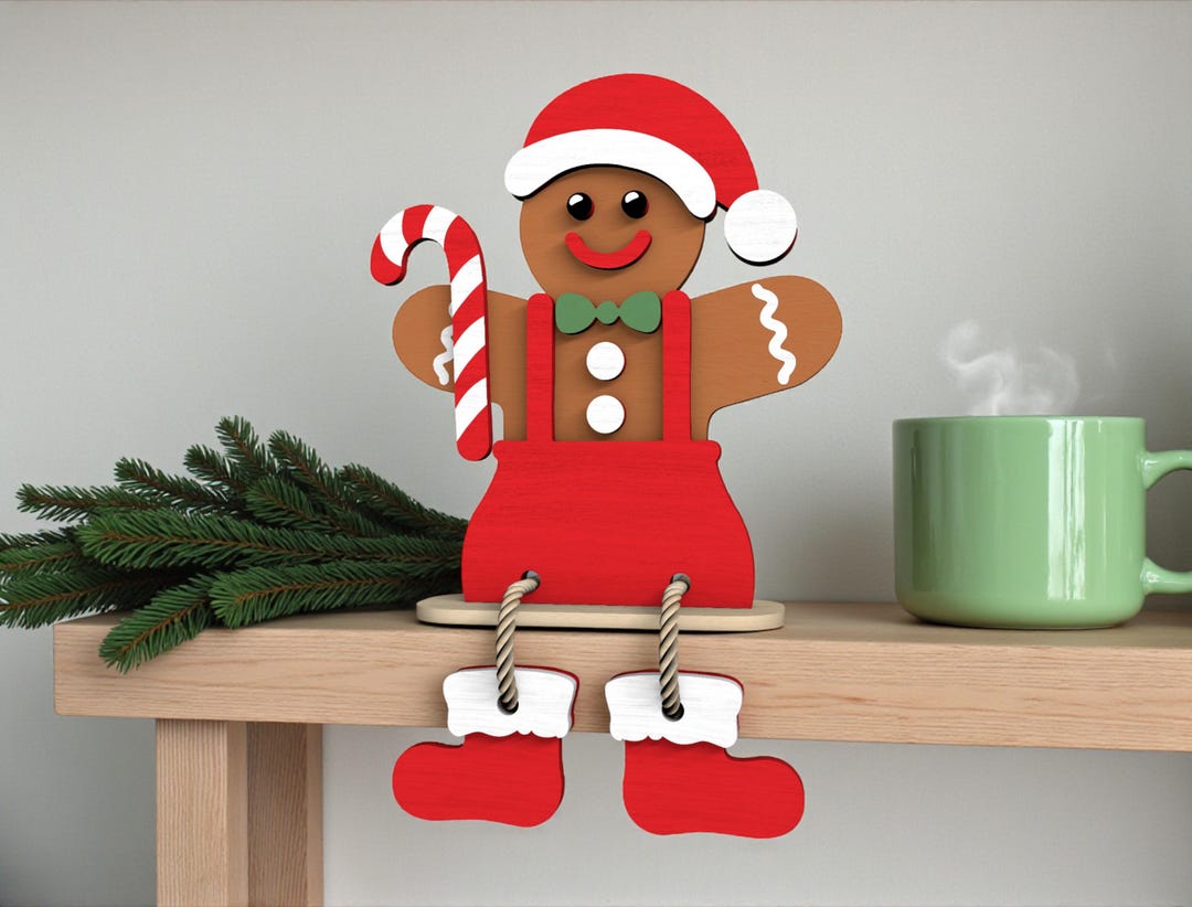 Gingerbread Man Shelf Sitter SVG, Christmas Cookie Laser Cut File ...