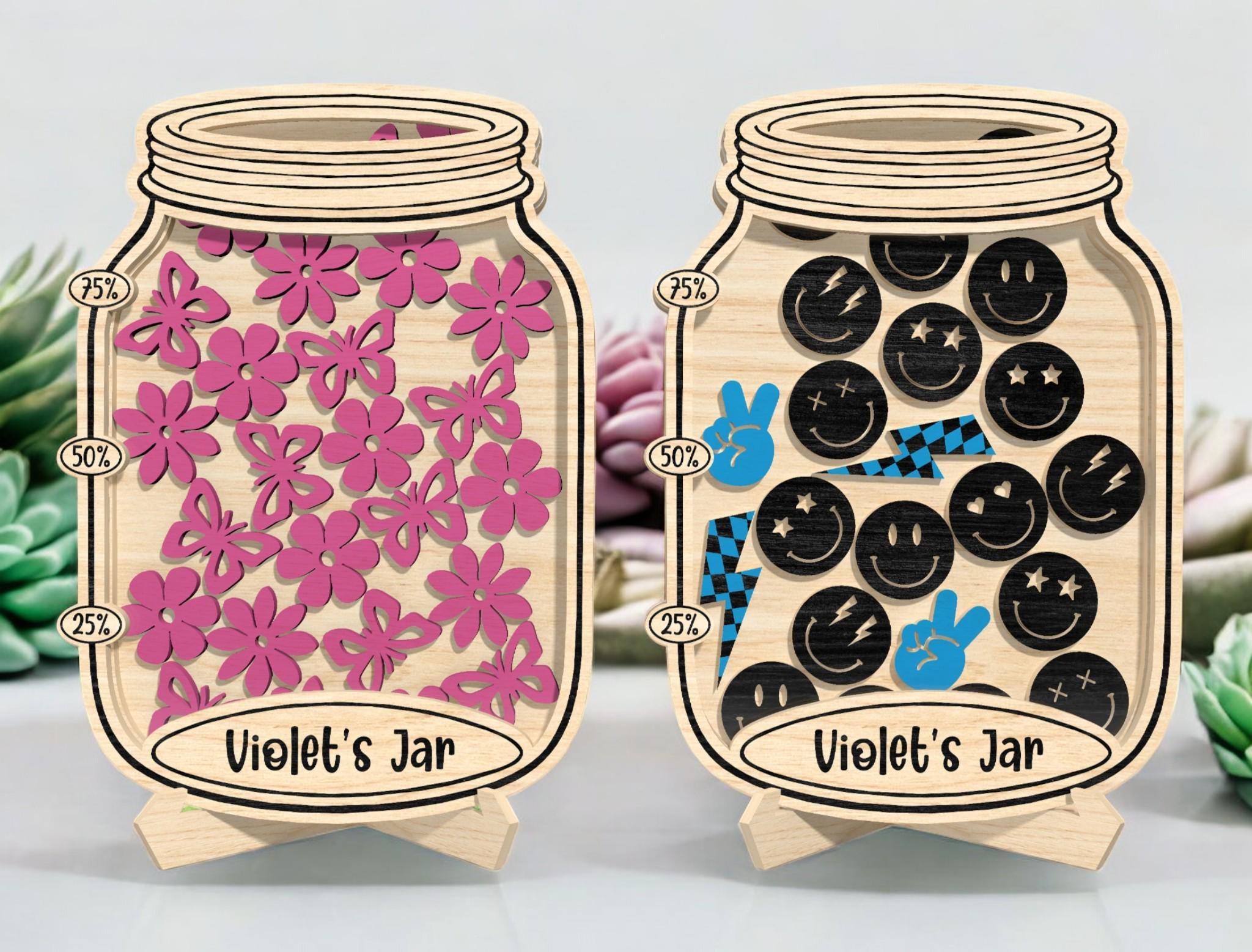Reward Jar SVG, Butterfly & Flower Tokens Svg,cool Smiley Face ...