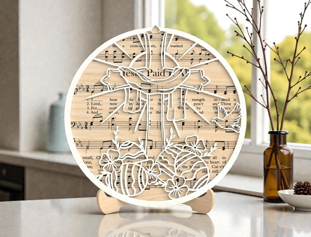 Jesus Paid It All SVG, Dove and Cross Laser Cut File Svg, Round Hymn ...