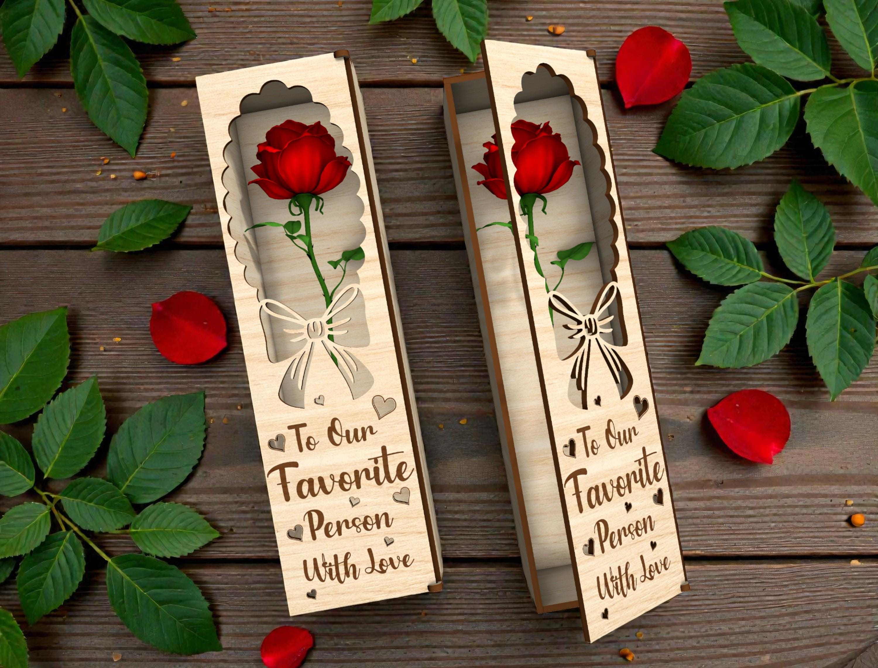 Favorite Person Rose Box Laser Cut File SVG, Wooden Single Flower ...