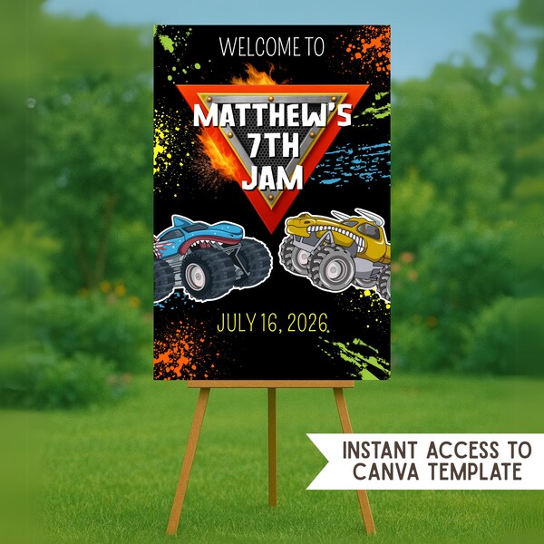 Monster Jam Party Banner - Etsy