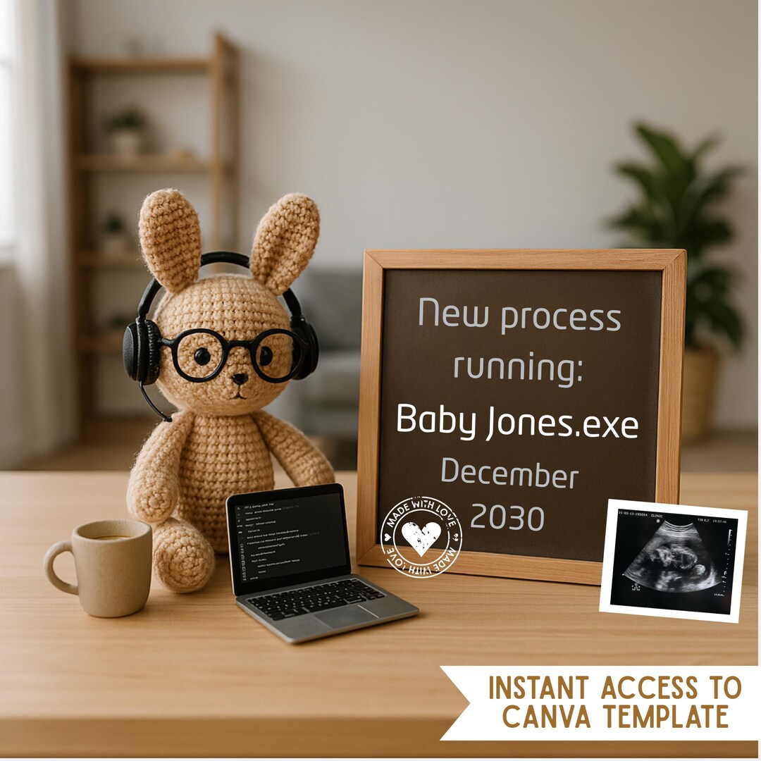 Baby Programmer Announcement Template | New Process Running | Editable ...