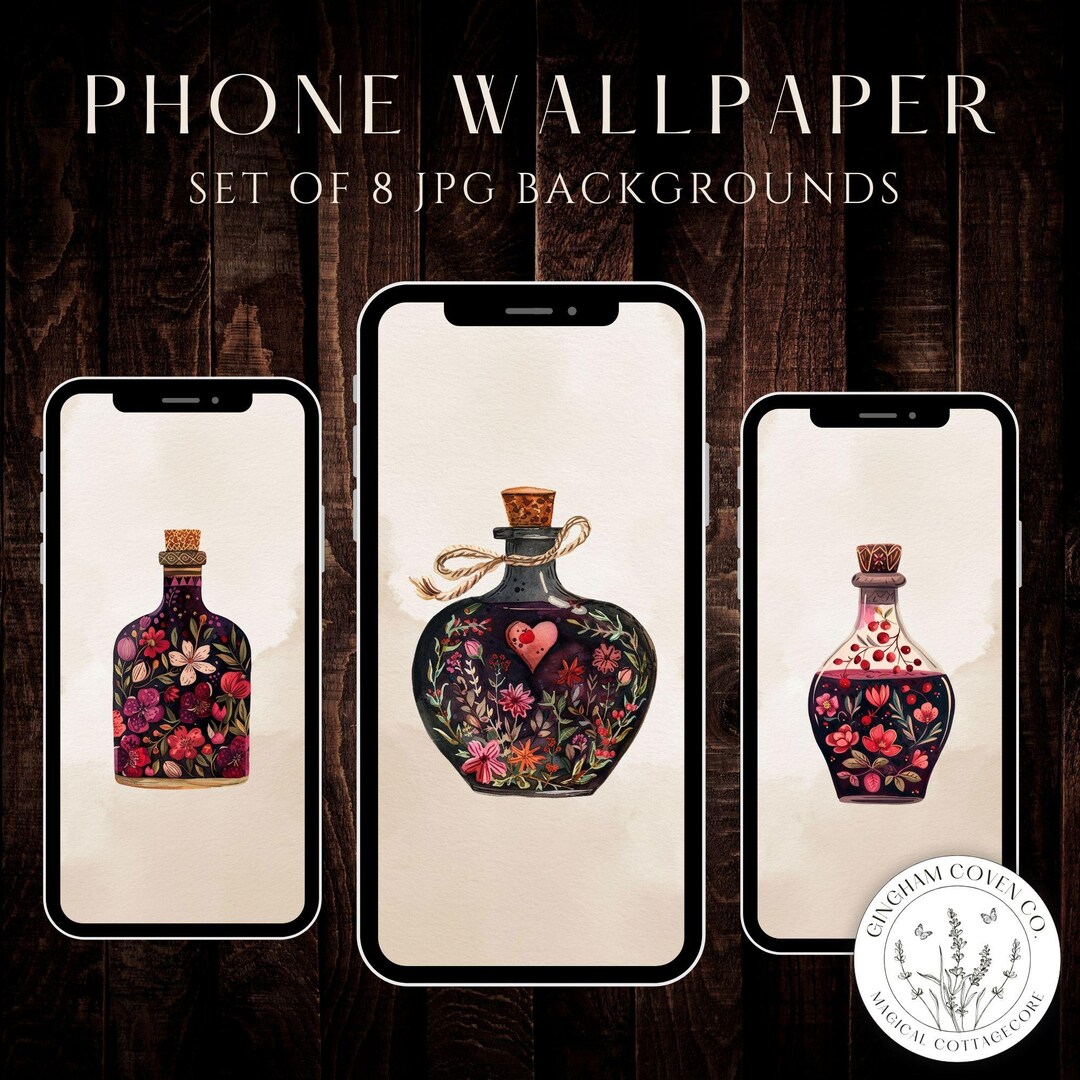 Magic Potion Phone Wallpaper Set - 8 Digital Backgrounds, JPG 2250x4000 ...