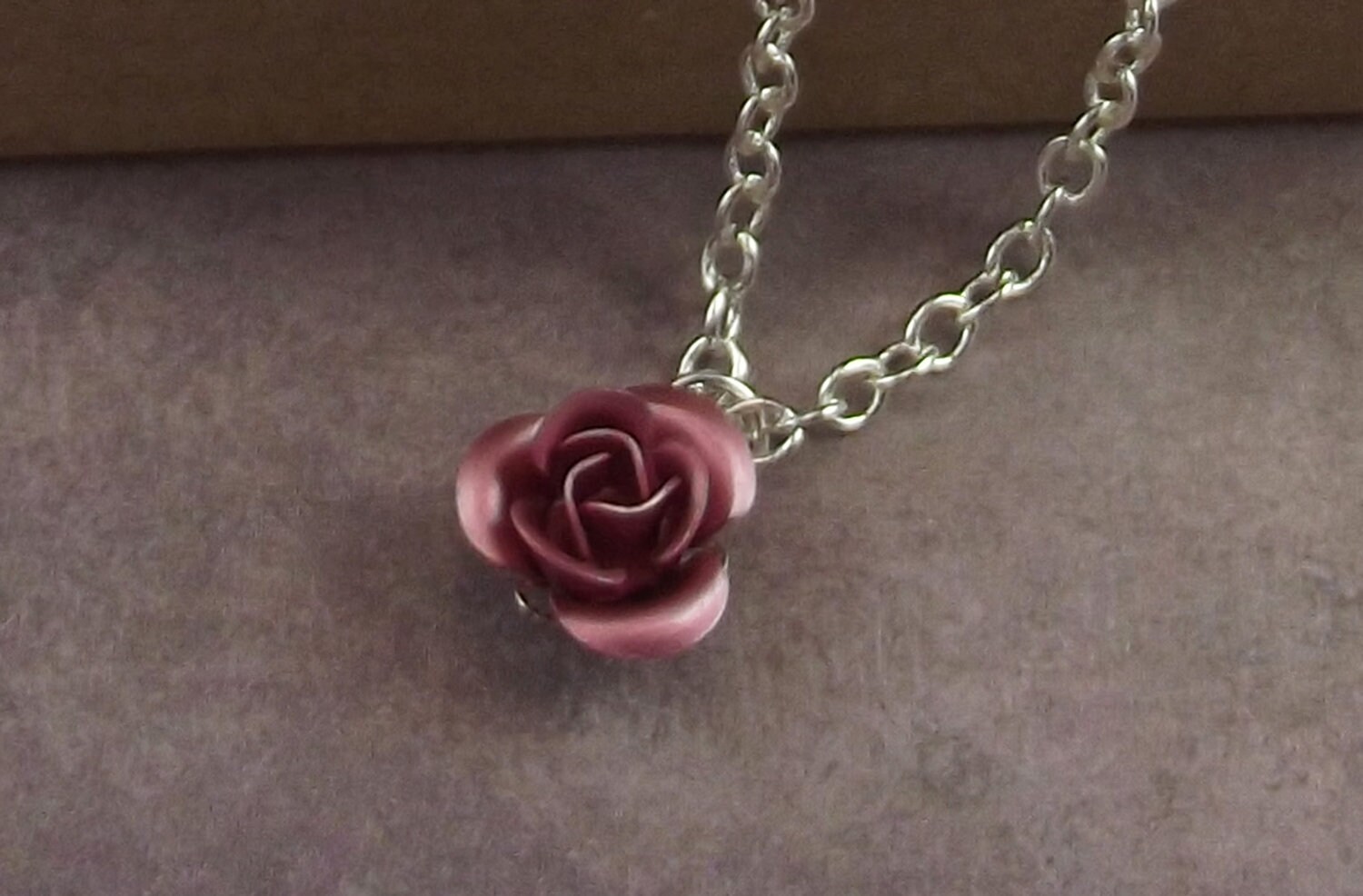 Pink Rose Necklace Set Jewelry Set Stud Earrings Flower | Etsy