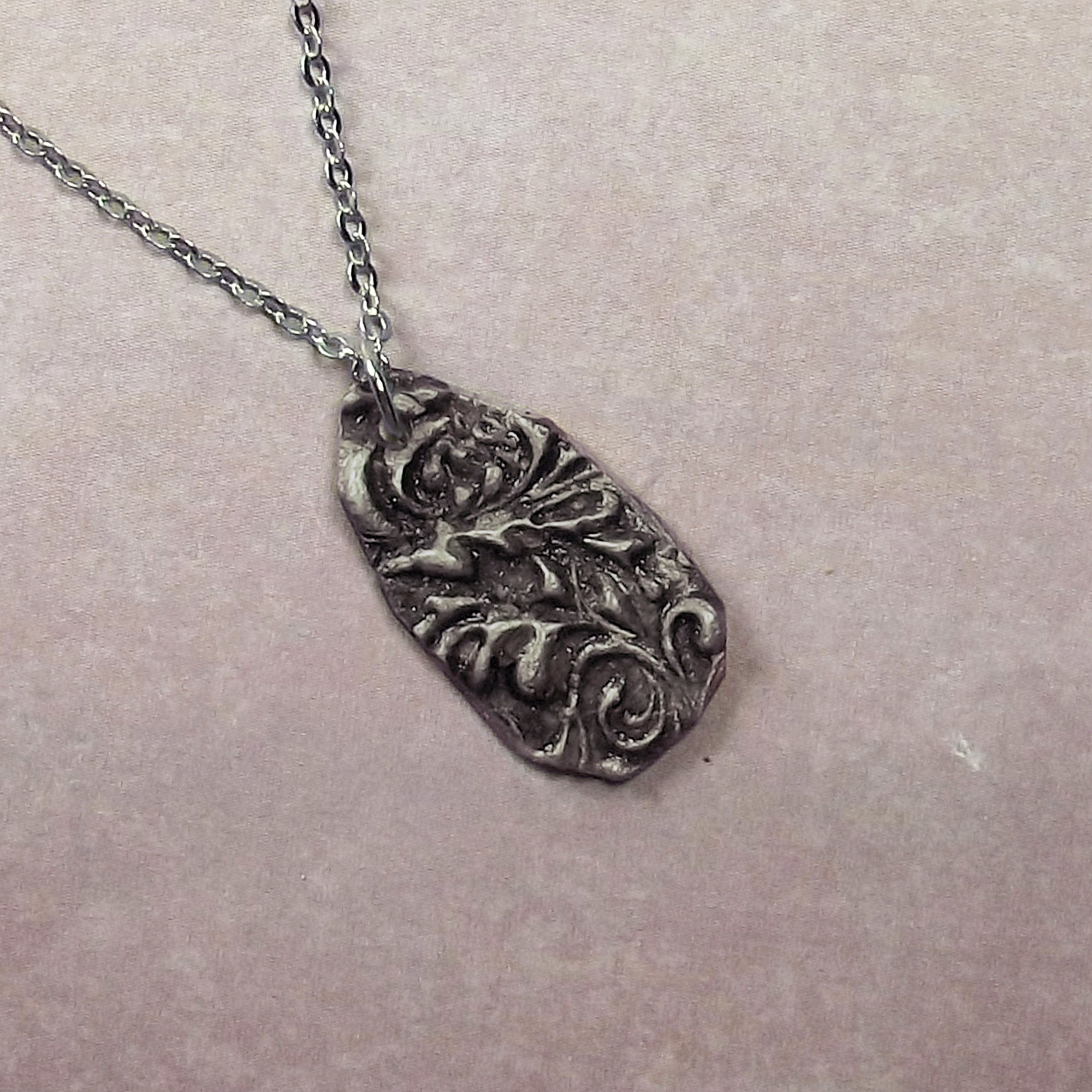 Solder Necklace Soft Solder Stamped Necklace Handmade - Etsy