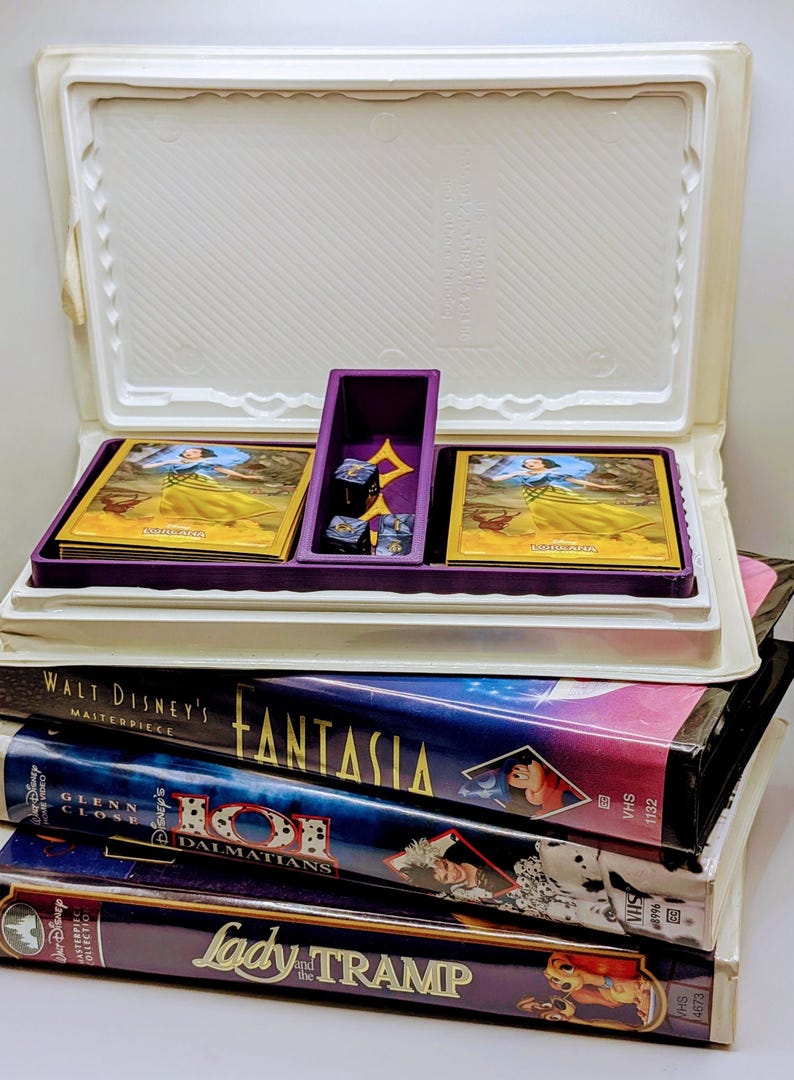 Disney Lorcana VHS Deck Box – Retro Clamshell Case With Pull-out Tray ...