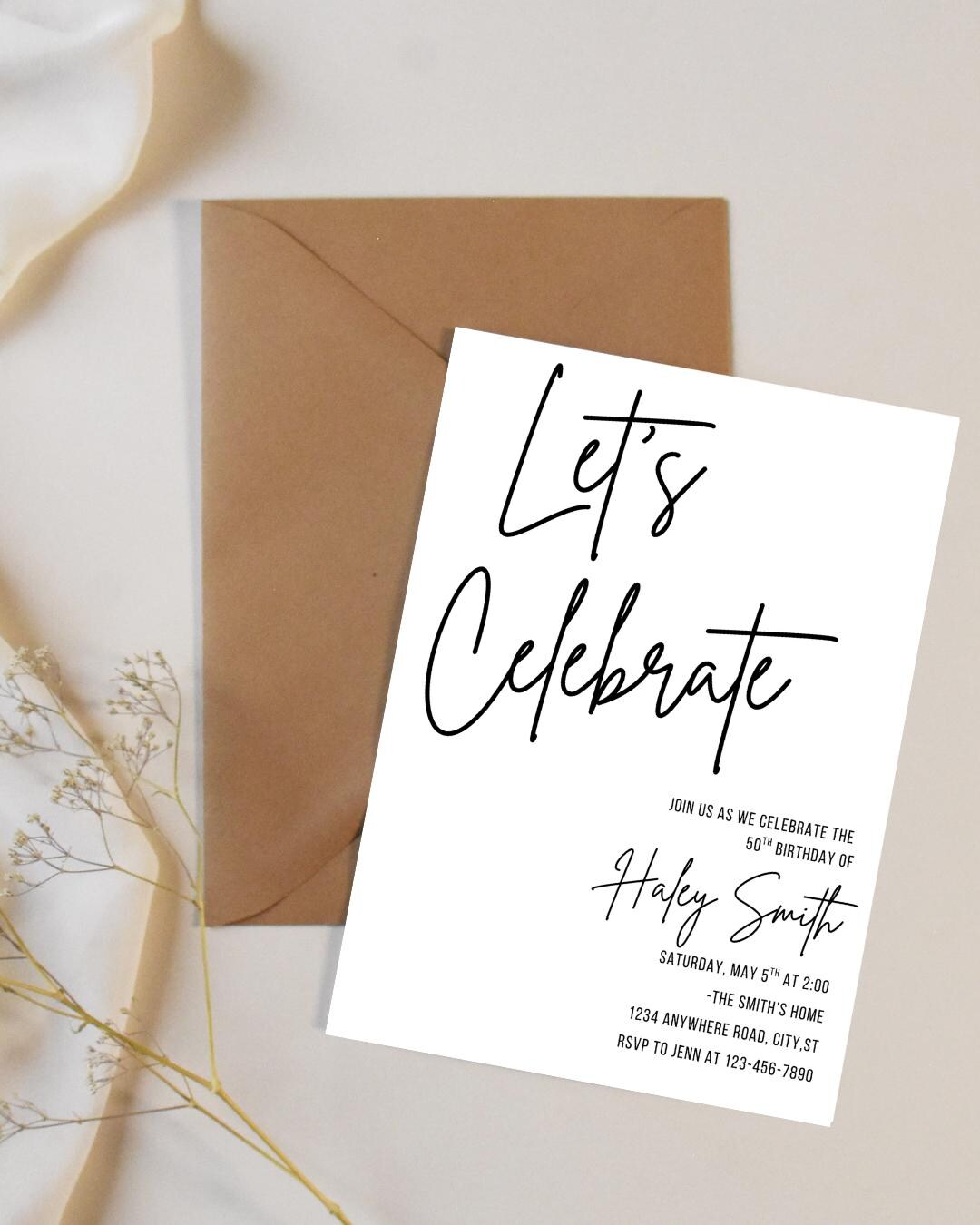 Let's Celebrate Birthday Party Invitation | Birthday Invites | Happy ...