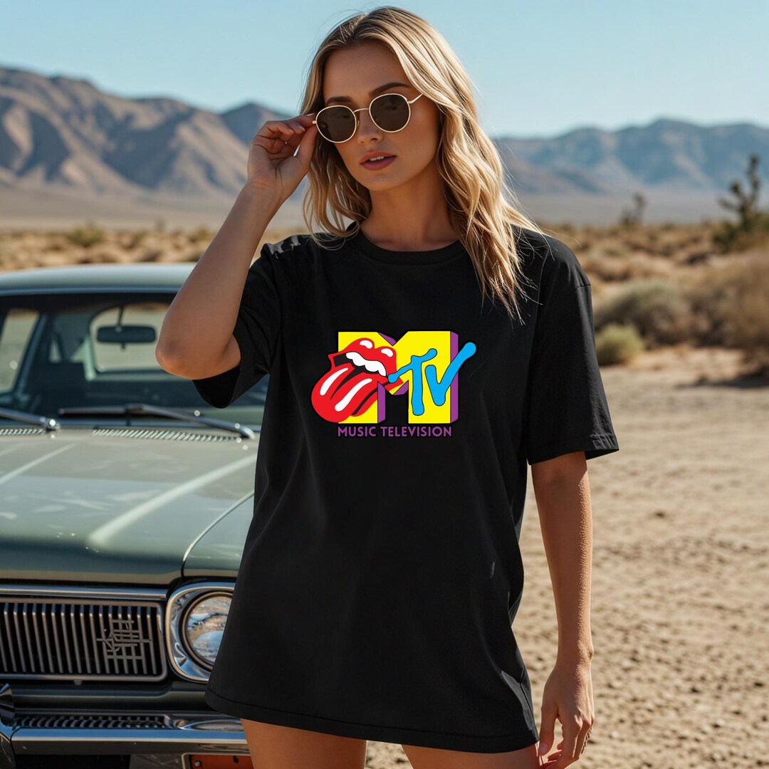 Music Television MTV Retro 90s Shape Design Logo Graphic Shirt, Classic ...
