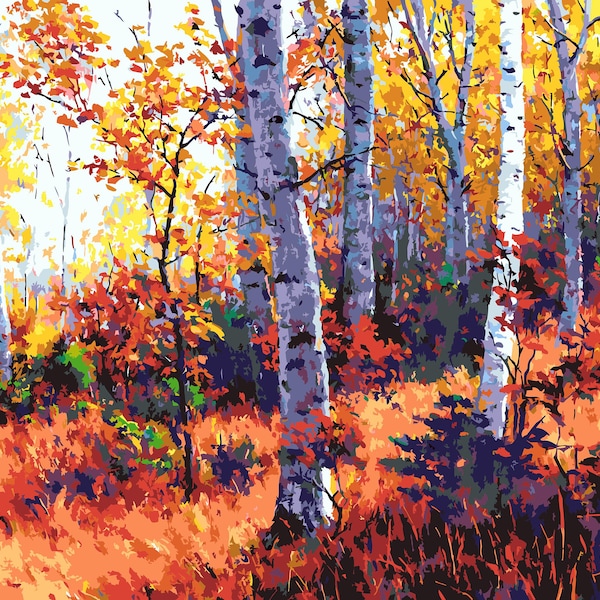 Fall Paint by Number Kit - Etsy