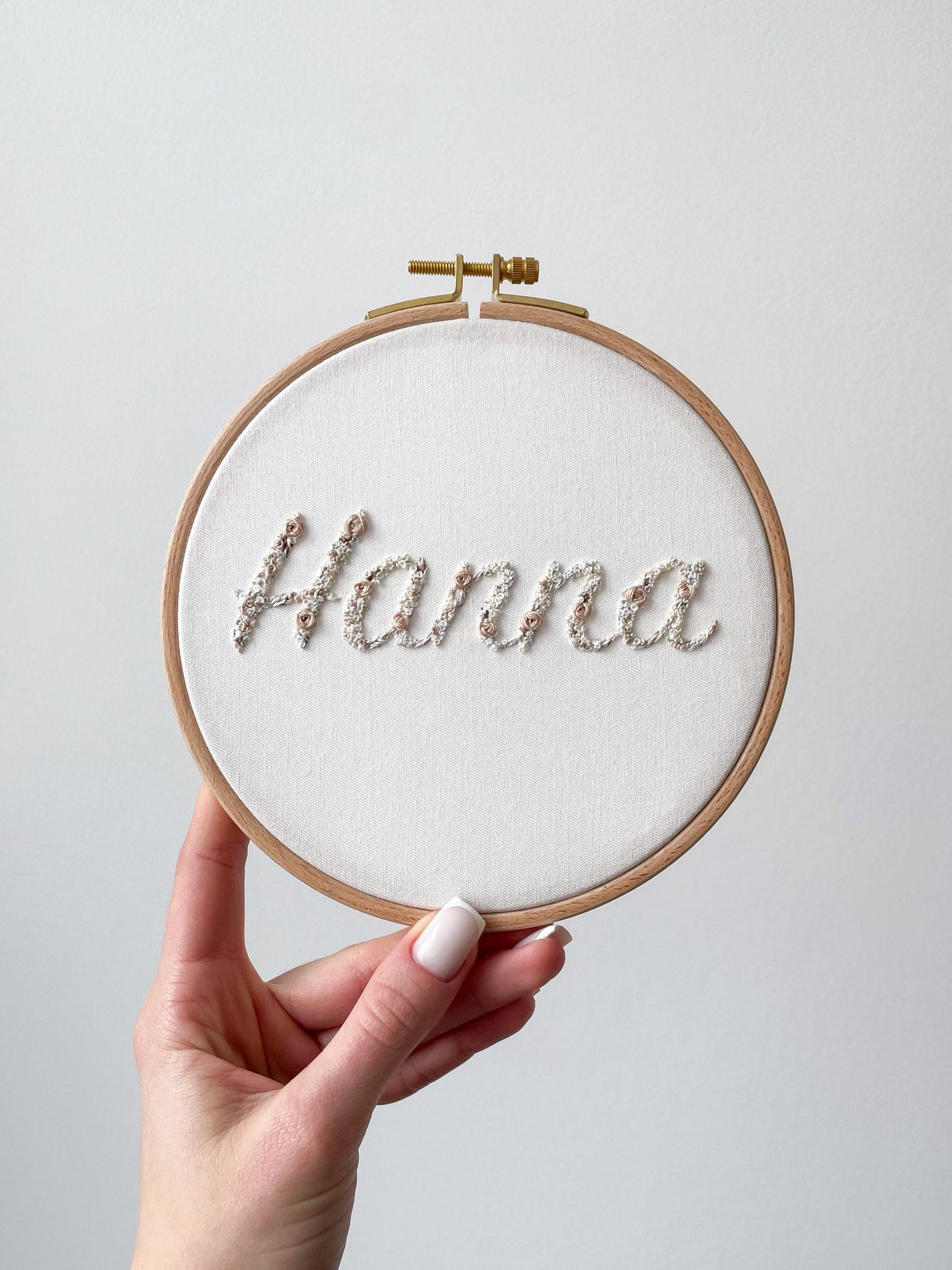 Custom Embroidered First Name, Birth Announcement Sign, Personalized ...