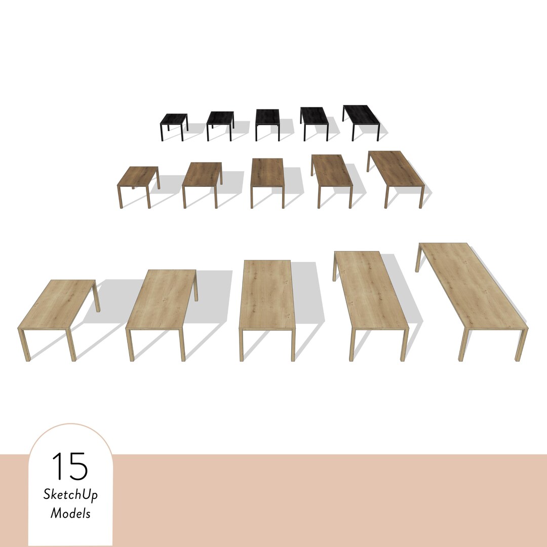 Sketchup Rectangle Dining Table 3D Models - Etsy