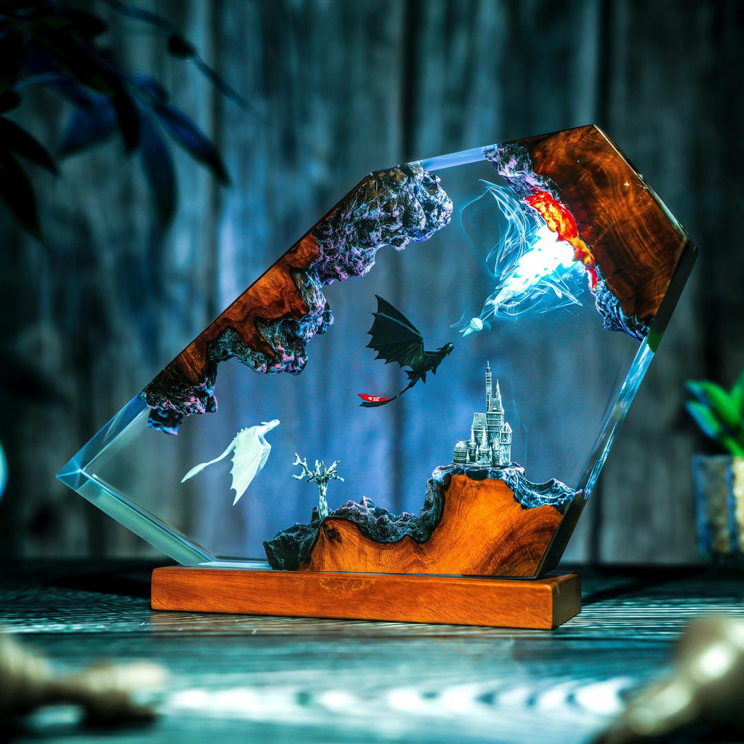 Diorama HTTYD Epoxy Lamp, Tooth.less and Light Fu.ruy Epoxy Lamp ...