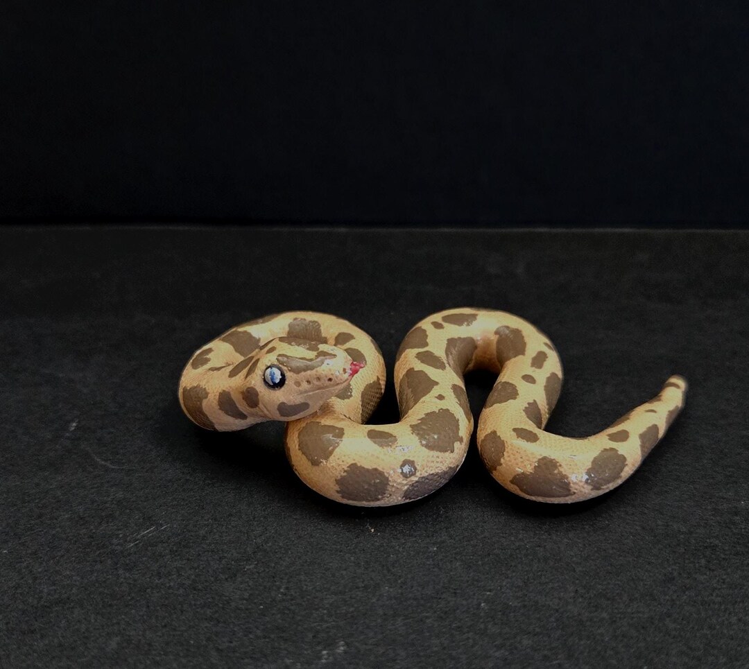 Snake (inspire on Ball Python Snake). Handmade, Polymer Clay, Desk ...