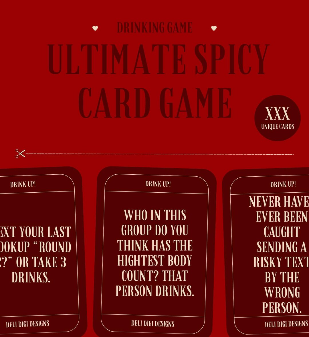 ULTIMATE Spicy Drinking Game - 50+ Cards by Delidigidesigns - Etsy