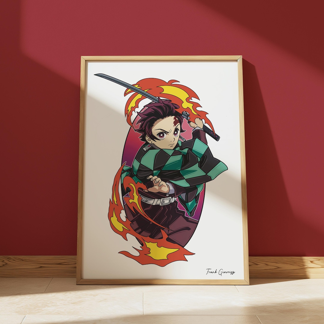 Tanjiro Kamado Anime Art Print | Custom Demon Slayer Digital Download ...