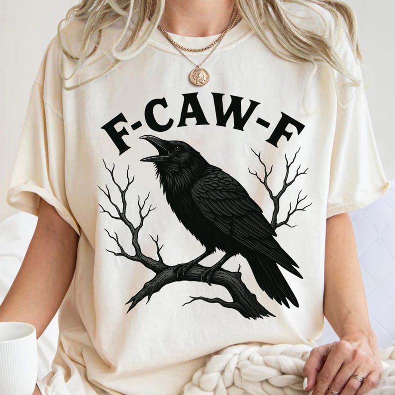 F-caw-f Png, Funny Raven Design, Gothic Crow Art, Halloween Humor Png ...