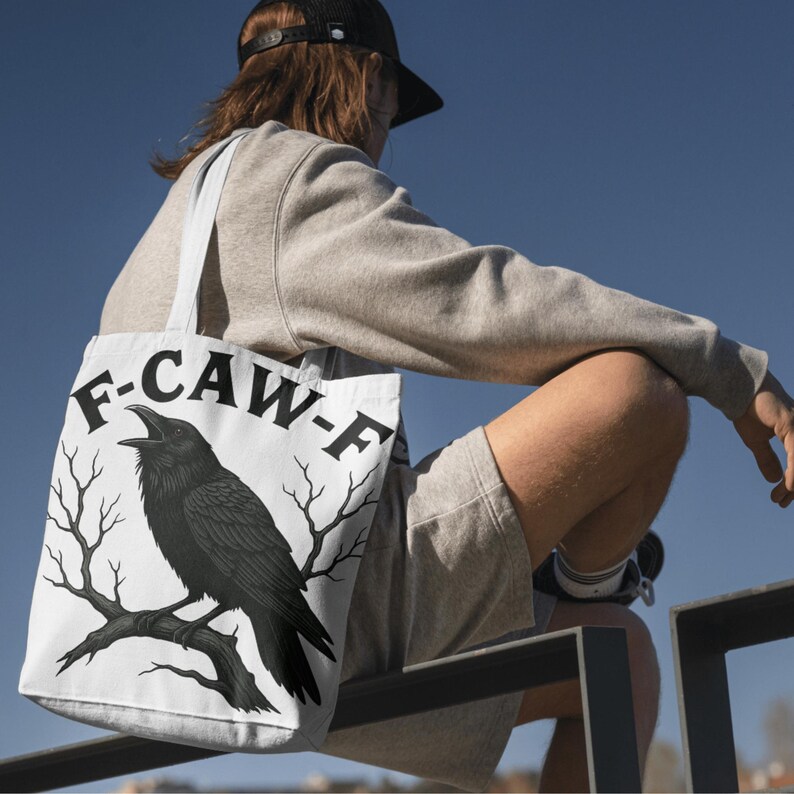 F-caw-f Png, Funny Raven Design, Gothic Crow Art, Halloween Humor Png ...