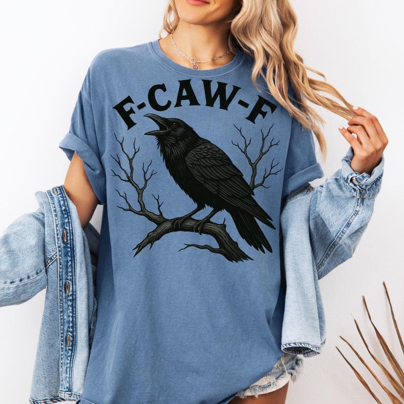 F-caw-f Png, Funny Raven Design, Gothic Crow Art, Halloween Humor Png ...